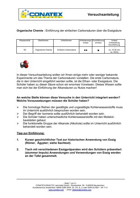 Versuchsanleitung - Conatex-Didactic Lehrmittel GmbH
