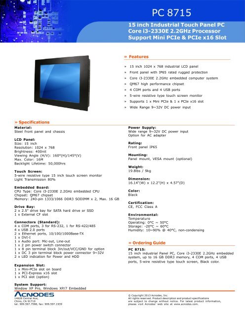 PC8715 - DATA SHEET