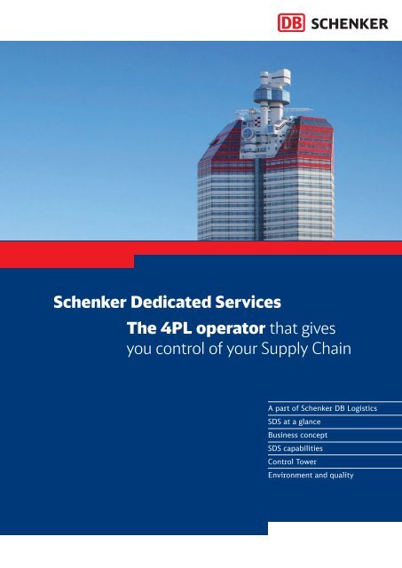 Schenker Dedicated Services The 4PL operator that gives you ...