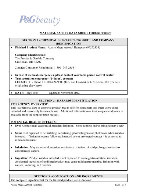 MSDS-English - P&G Product Safety