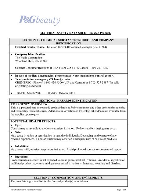 MSDS-English - P&G Product Safety