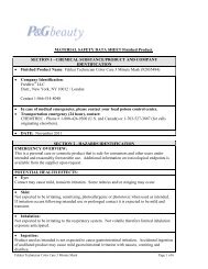 Material Safety Data Sheet MSDS: 00006 Status - P&G Product Safety