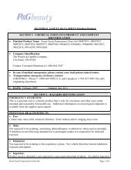 Material Safety Data Sheet - P&G Product Safety
