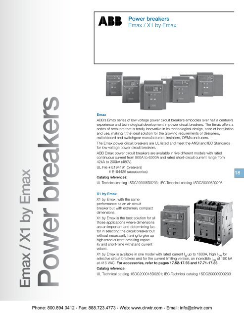 ABB Emax Series Power Circuit Breakers