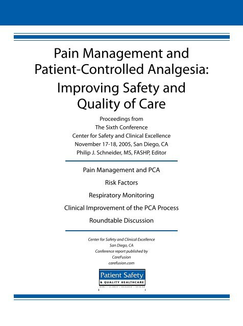 Pain Management and Patient-Controlled Analgesia ... - CareFusion