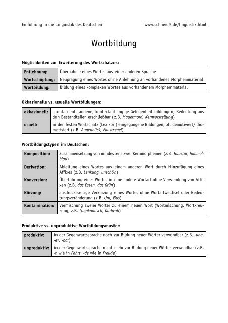 Wortbildung
