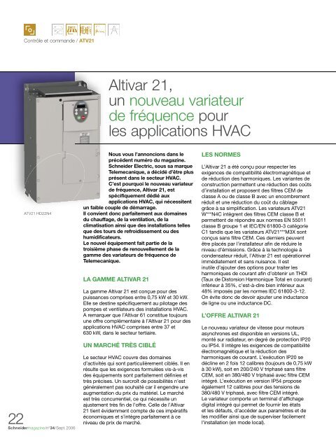 Altivar 21, un nouveau variateur de frÃƒÂ©quence pour les applications ...