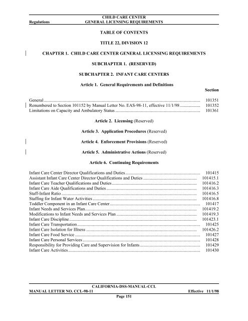 Child Care Center General Licensing Requirements California Child Care Center General Licensing Requirements California