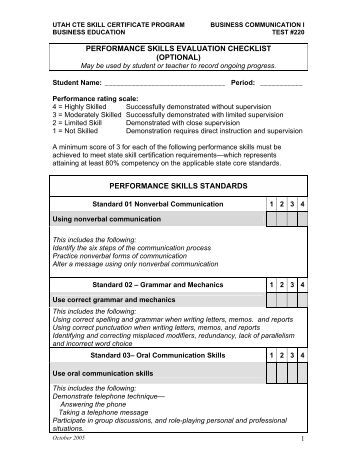 PHYSICAL THERAPY ASSISTANT (PTA) SKILLS CHECKLIST