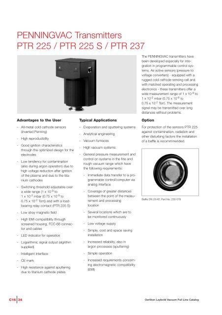 PENNINGVAC Transmitters PTR 225 / PTR 225 S ... - Schoonover, Inc.