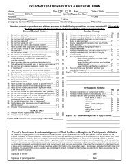 Pre-Participation Examination (Physical Exam)