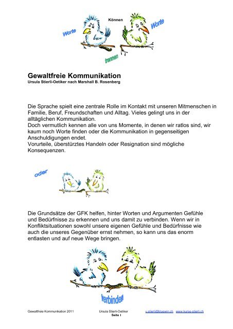Gewaltfreie Kommunikation - Schule Jonen