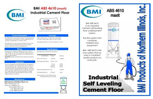BMI ABS 4610 (maxit) Industrial Cement Floor - BMI Products