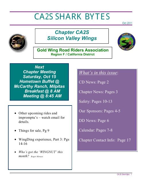 Roger Moraes What's in this issue Next Chapter Meeting ... - CA2S