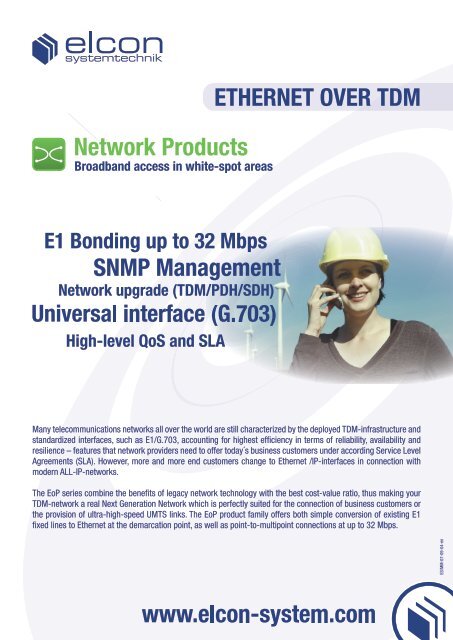 Leaflet Ethernet to E1 converter - Elcon Systemtechnik