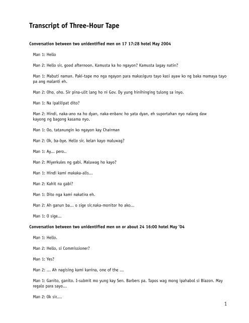 Transcript of Three-Hour Tape