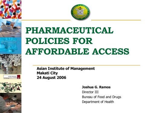 bfad presentation on pharmaceutical policies for drug access