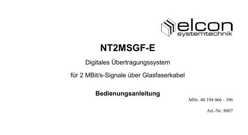 NT2MSGF-E - Elcon Systemtechnik