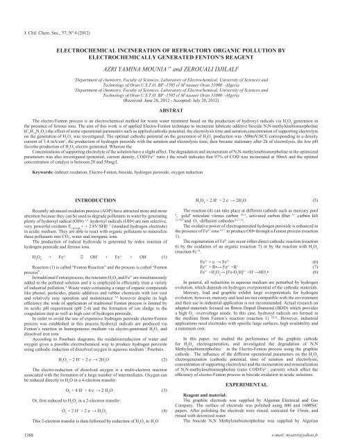 AZRI YAMINA MOUNIA1* and ZEROUALI DJILALI2 - SciELO