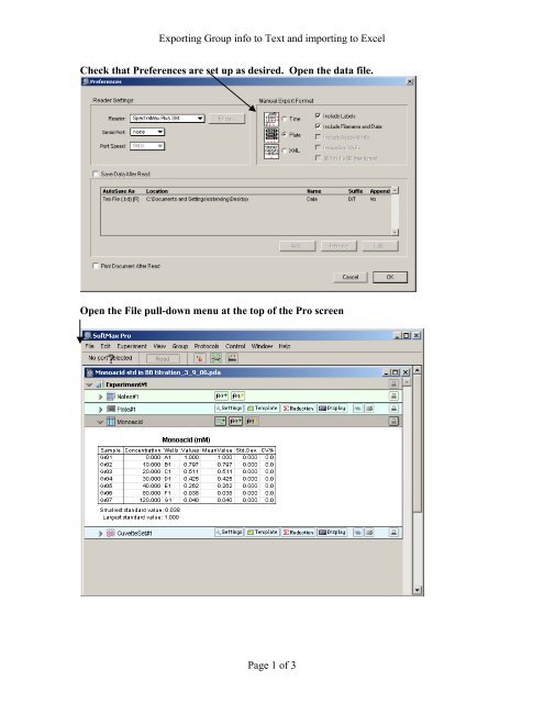 How to export results files from the plate reader into Excel