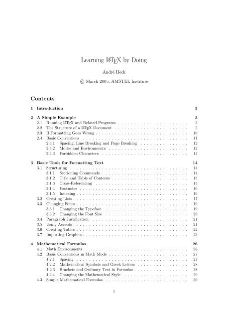 Learning LATEX by Doing