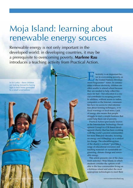 Moja Island: learning about renewable energy ... - Science in School