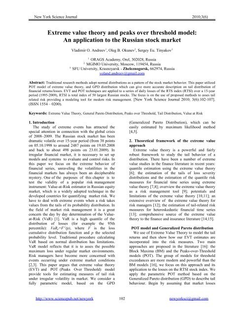 Extreme value theory and peaks over threshold model