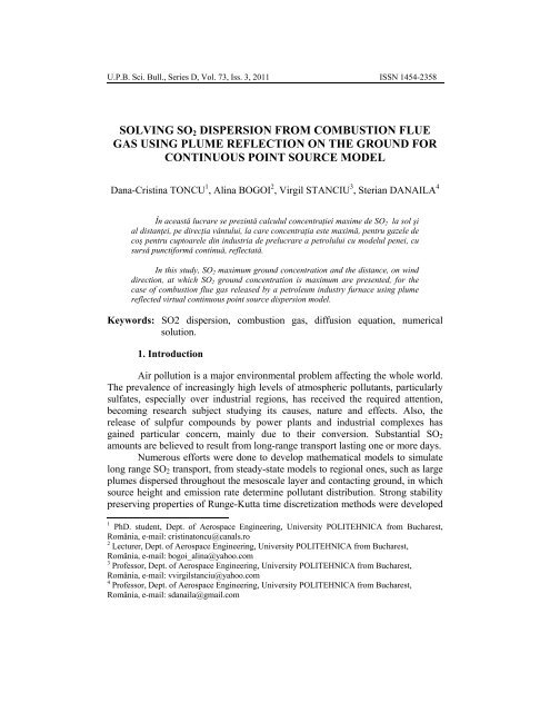 solving so2 dispersion from combustion flue gas ... - Scientific Bulletin