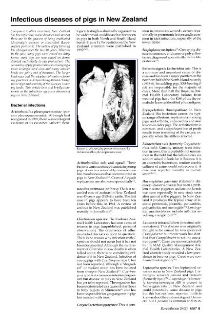 Infectious diseases of pigs in New Zealand - SciQuest
