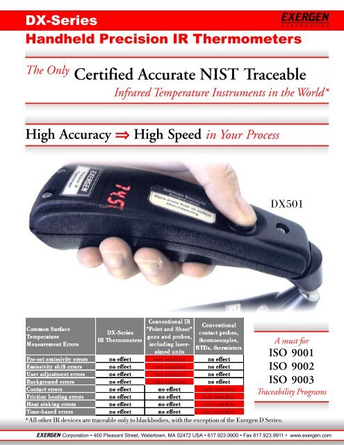 Certified Accurate NIST Traceable - Exergen Corporation