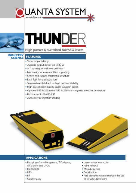 High power Q-switched Nd:YAG lasers - Quanta System