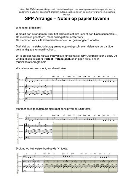 SPP Arrange â Noten op papier toveren - Score Perfect