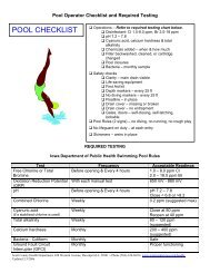 Public Spa Pool Daily Record Sheet - Klamath County
