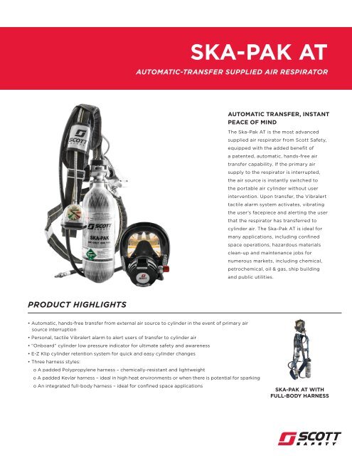 Ska-Pak AT Supplied Air Respirator - Flyer - Scott Safety