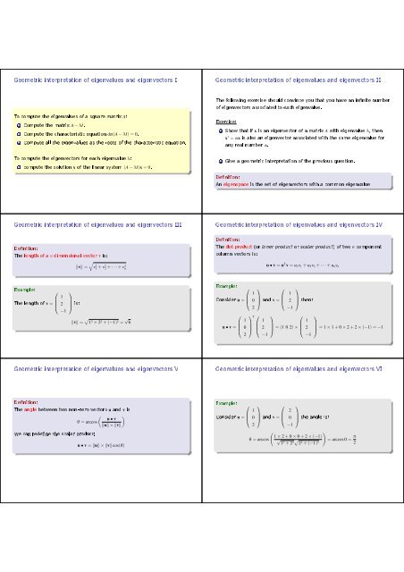 Geometric interpretation of eigenvalues and eigenvectors I ...