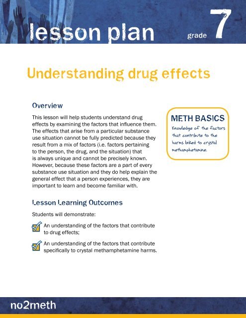 Grade 7 No to Meth Lesson Plan