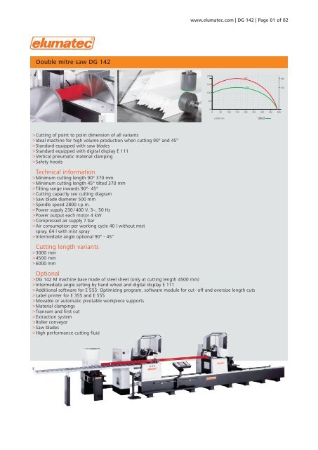 Double mitre saw DG 142 - Elumatec