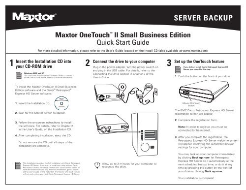 OneTouch II SBE Quick Start Guide - Seagate