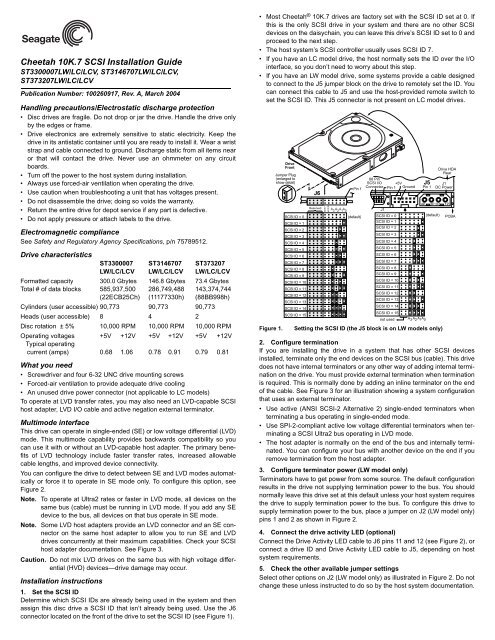 Cheetah 10K.7 SCSI Installation Guide - Seagate