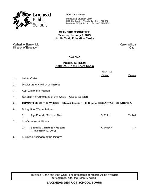 Lakehead District School Board Lakehead Public Schools