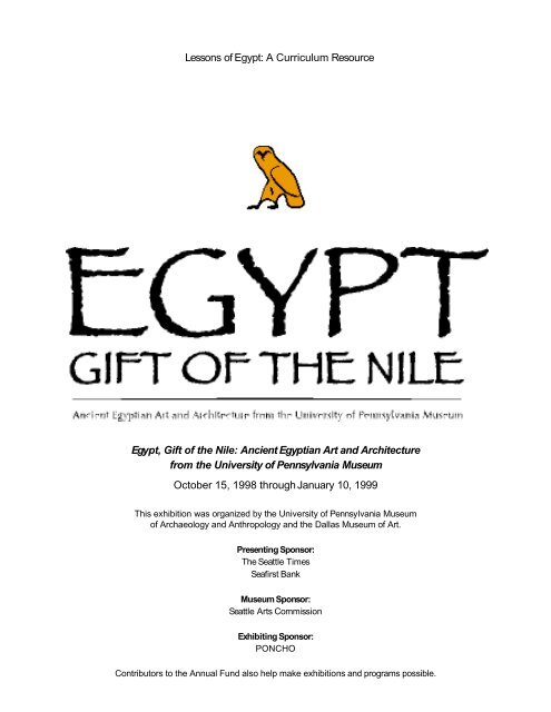 new Egypt Teacher Packet - Seattle Art Museum
