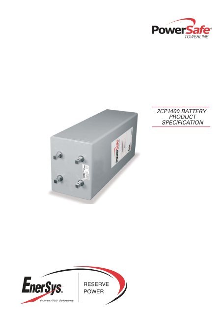 2CP1400 BATTERY PRODUCT SPECIFICATION - Enersys - EMEA
