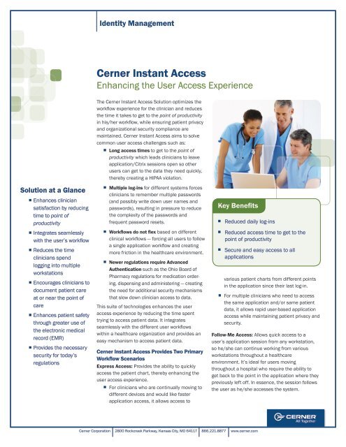 Cerner Instant Access - Cerner Corporation