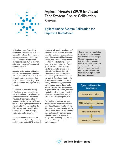 Agilent Medalist i3070 In-Circuit Test System Onsite Calibration ...