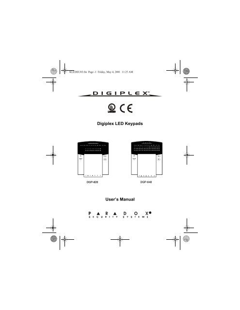 LED Keypad DGP-620 & 648 User Manual - Security Help Desk