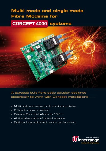 Multi mode and single mode Fibre Modems for systems