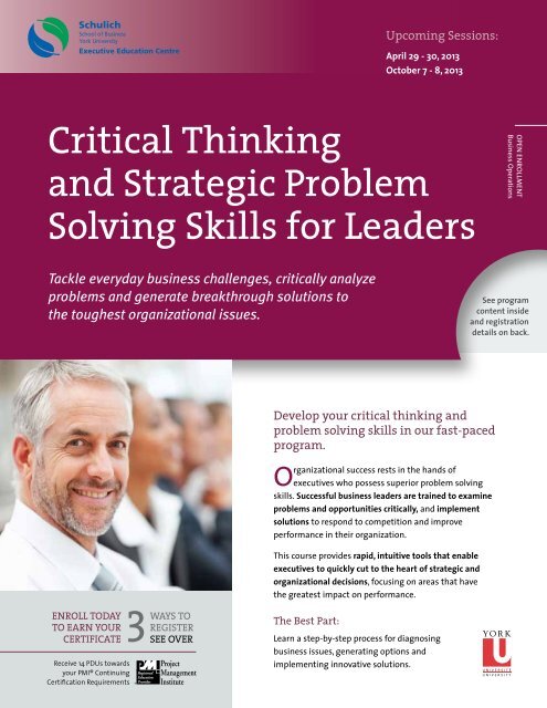 Critical Thinking and Strategic Problem Solving Skills for Leaders