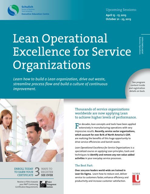 Lean Operational Excellence for Service Organizations - Schulich ...