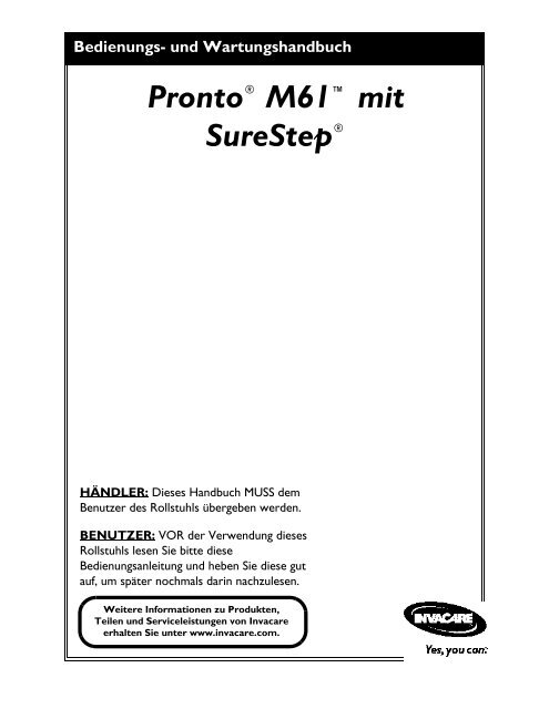 Elektrorollstuhl Pronto M61 mit SureStep von Invacare - Seeger24.de