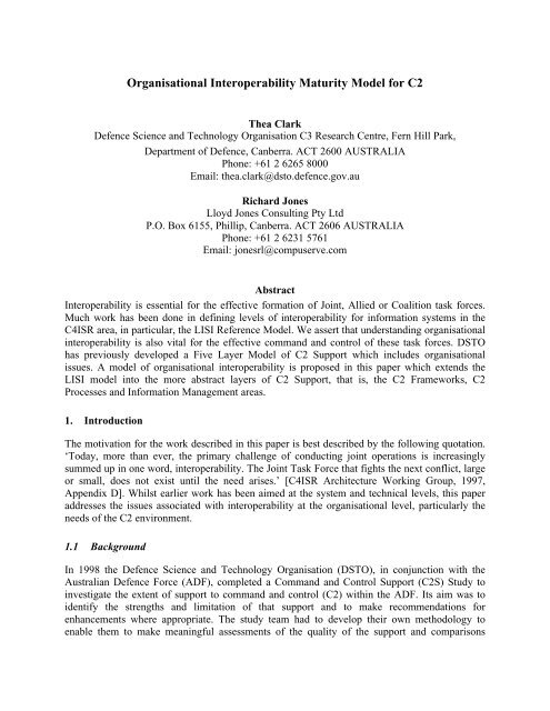 Organizational Interoperability Maturity Model for C2